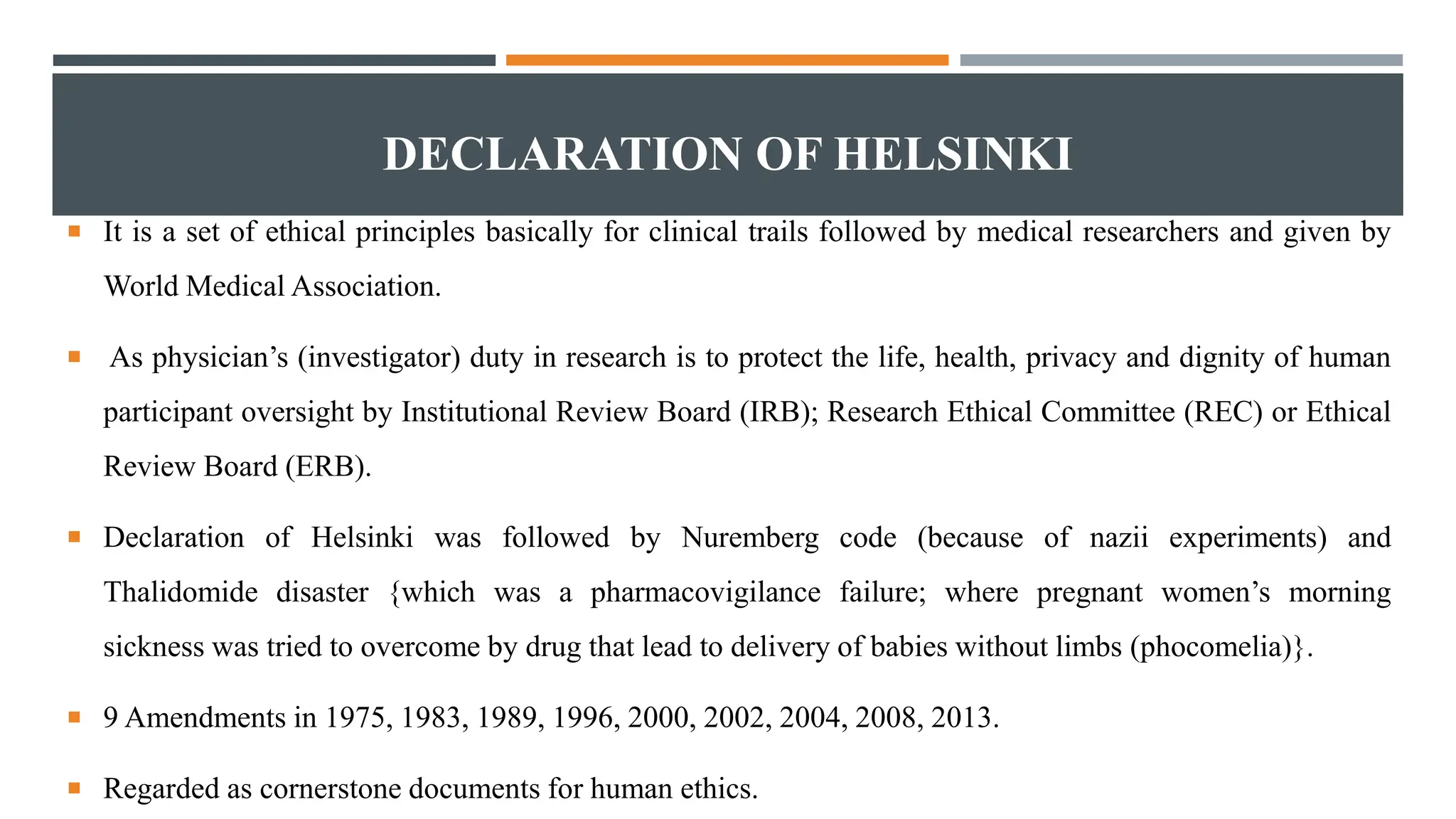 Research Methodology_UNIT_V_Declaration of Helsinki M. Pharm (IIIrd Sem ...