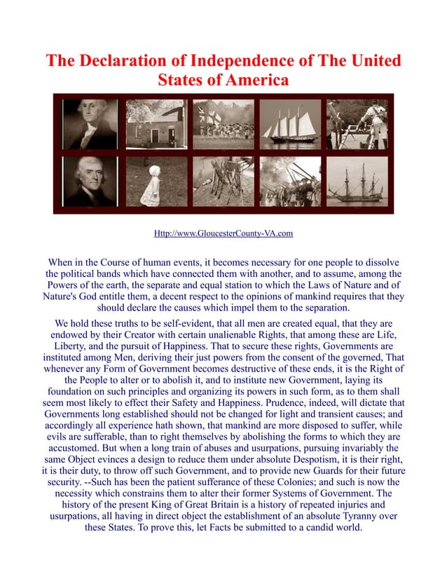 Declaration of Independence - United States of America | PDF