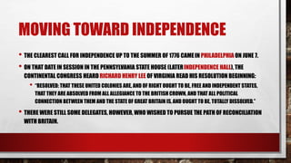 Towards Independence, 1776-1783 | PPTX