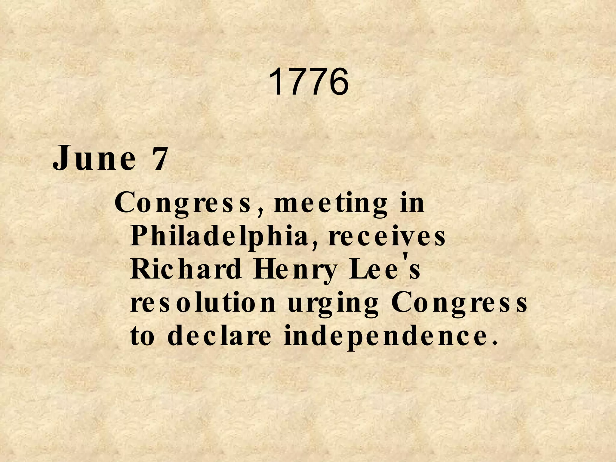 Declaration Of Independence Chronology | PPT