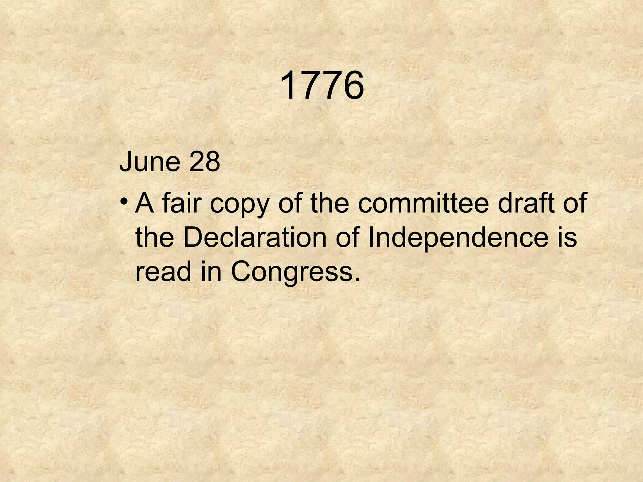 Declaration Of Independence Chronology | PPT