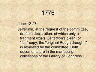 Declaration Of Independence Chronology | PPT