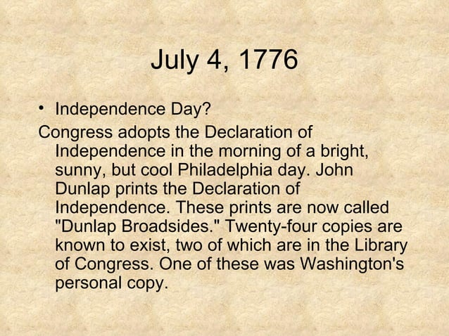 Declaration Of Independence Chronology | PPT