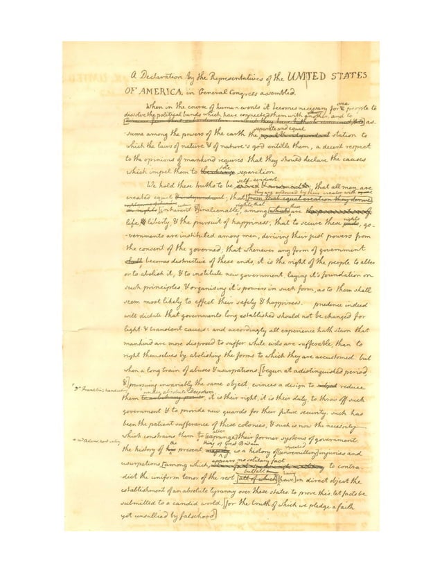 Declaration of Independence in Draft - Thomas Jefferson | PDF