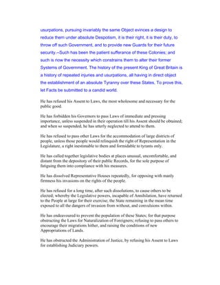 Declaration Of Independence Typed