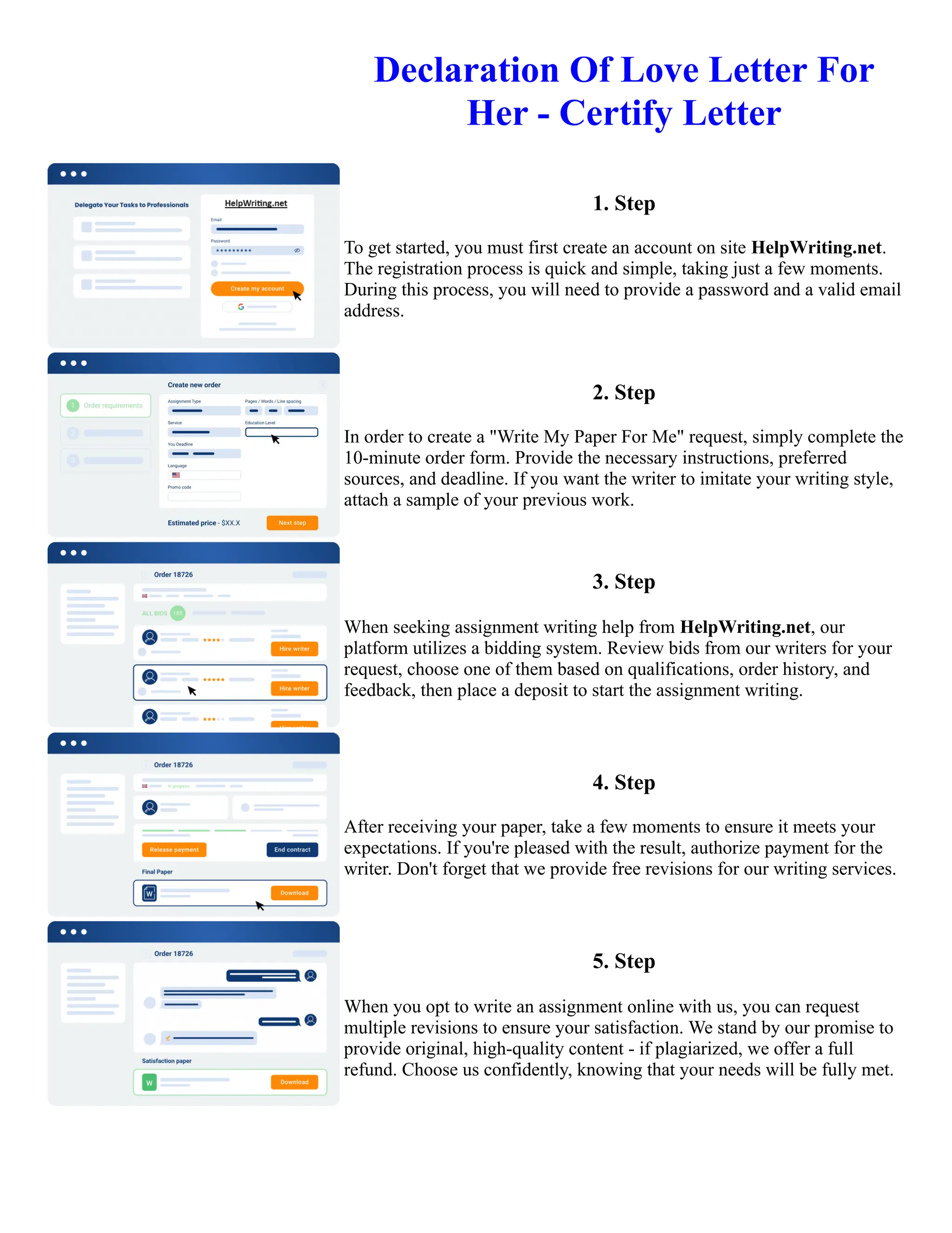 Declaration Of Love Letter For Her - Certify Letter | PDF