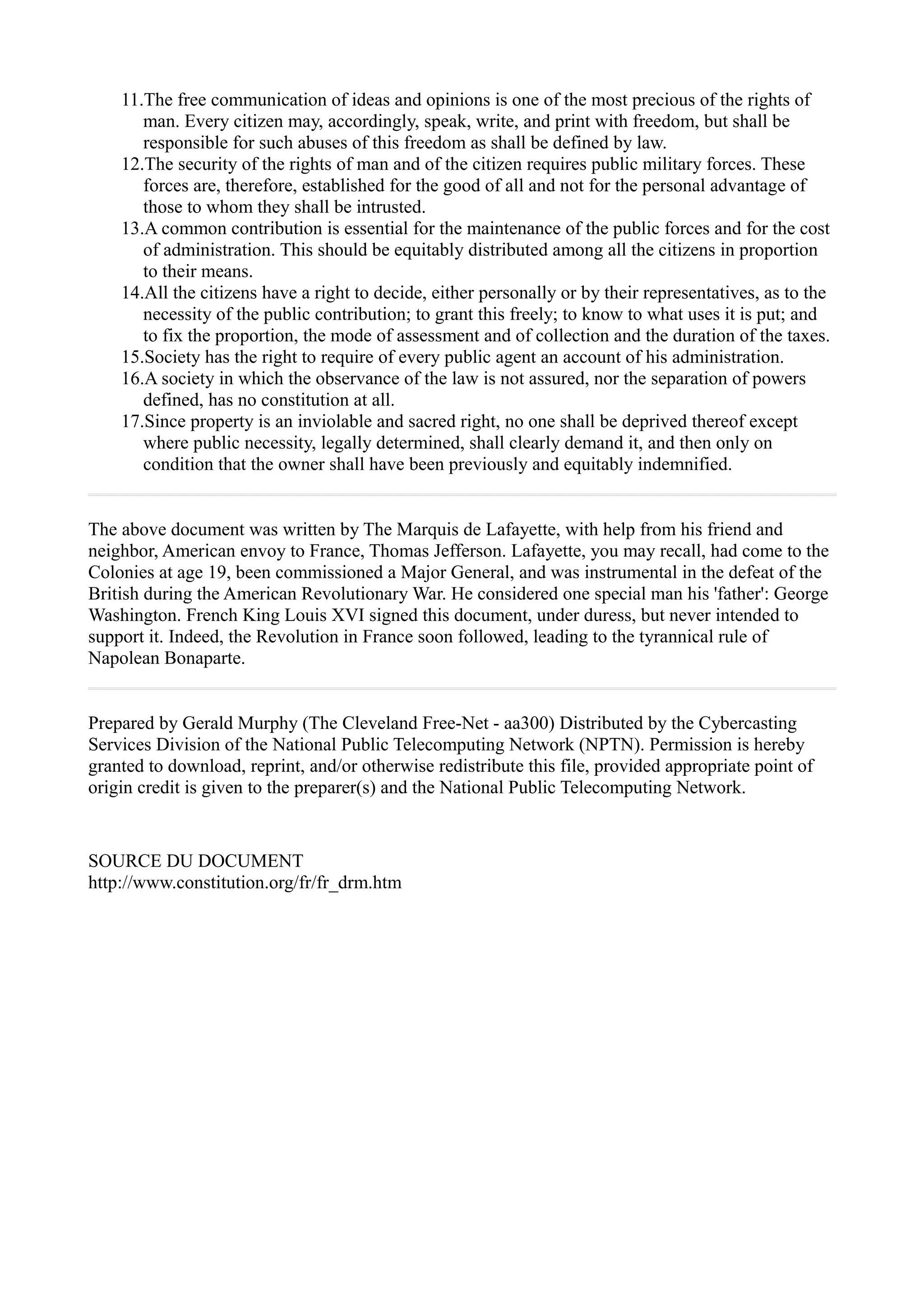 Declaration of the rights of man and of the citizen | PDF
