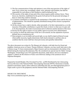 Declaration of the rights of man and of the citizen | PDF