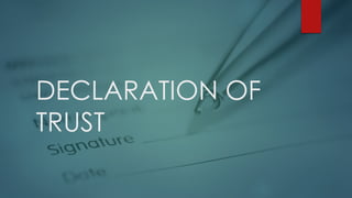 Declaration of equity and trust for university of london | PPTX