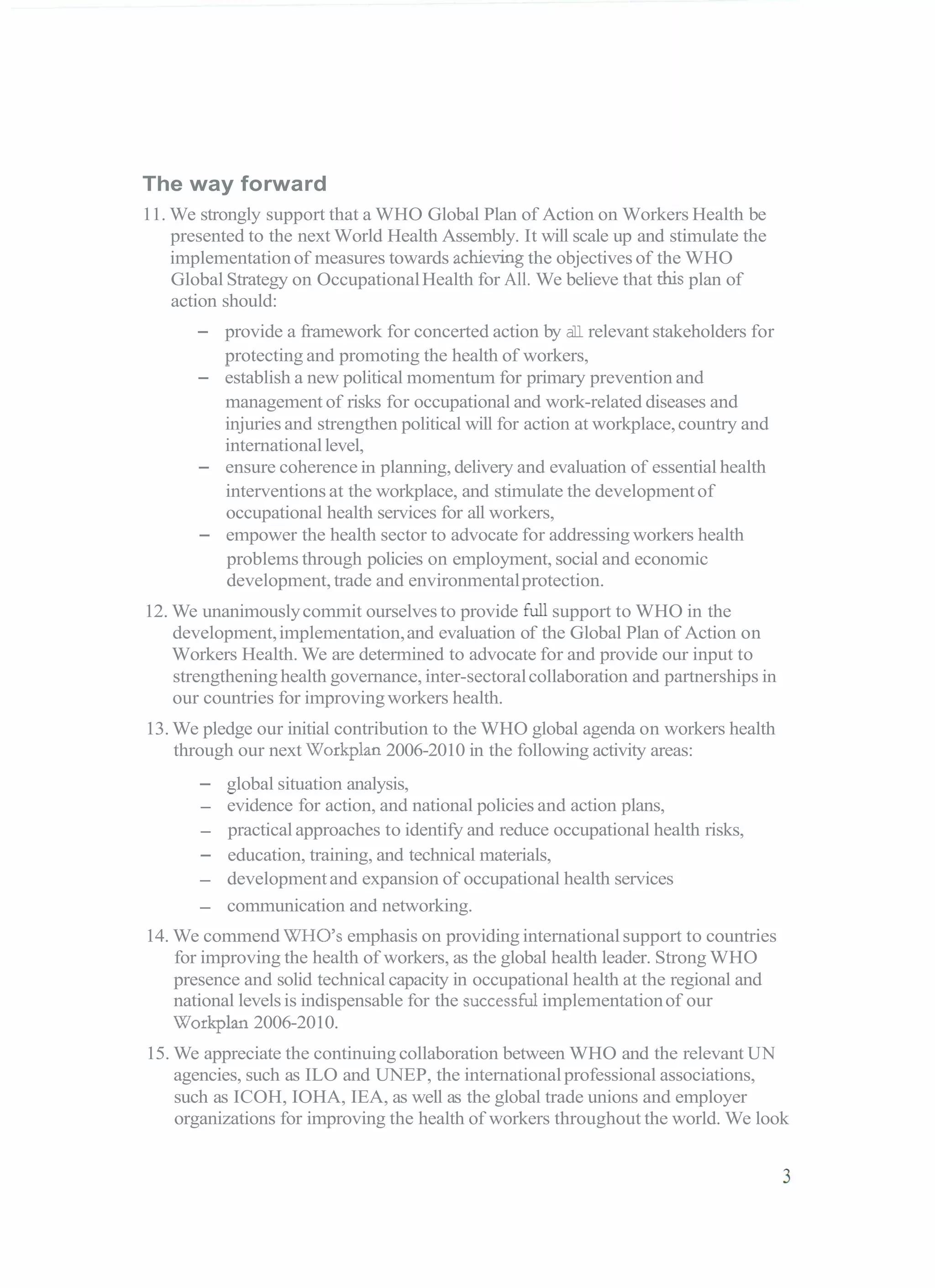 Declaration on workers health | PDF