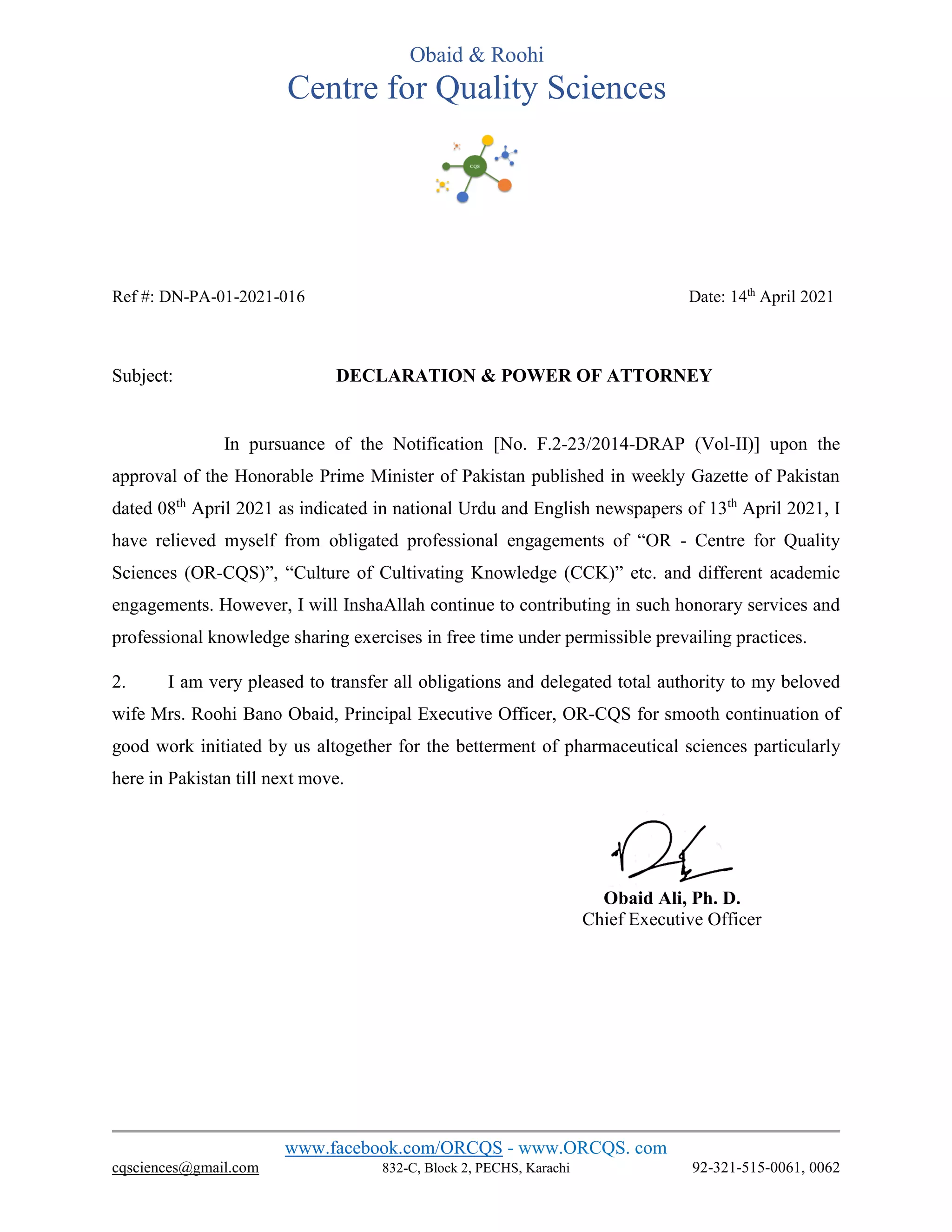 Declaration & Power of Attorney | PDF