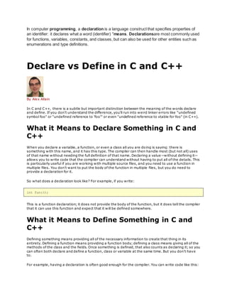 Declaration programming 2017 | PDF