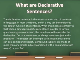 Declarative sentences by ashoka class | PPTX
