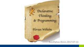 Declarative Thinking and Programming | PDF