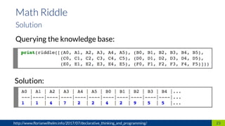 Declarative Thinking and Programming | PDF