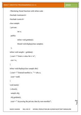 Declaring friend function with inline code | PDF