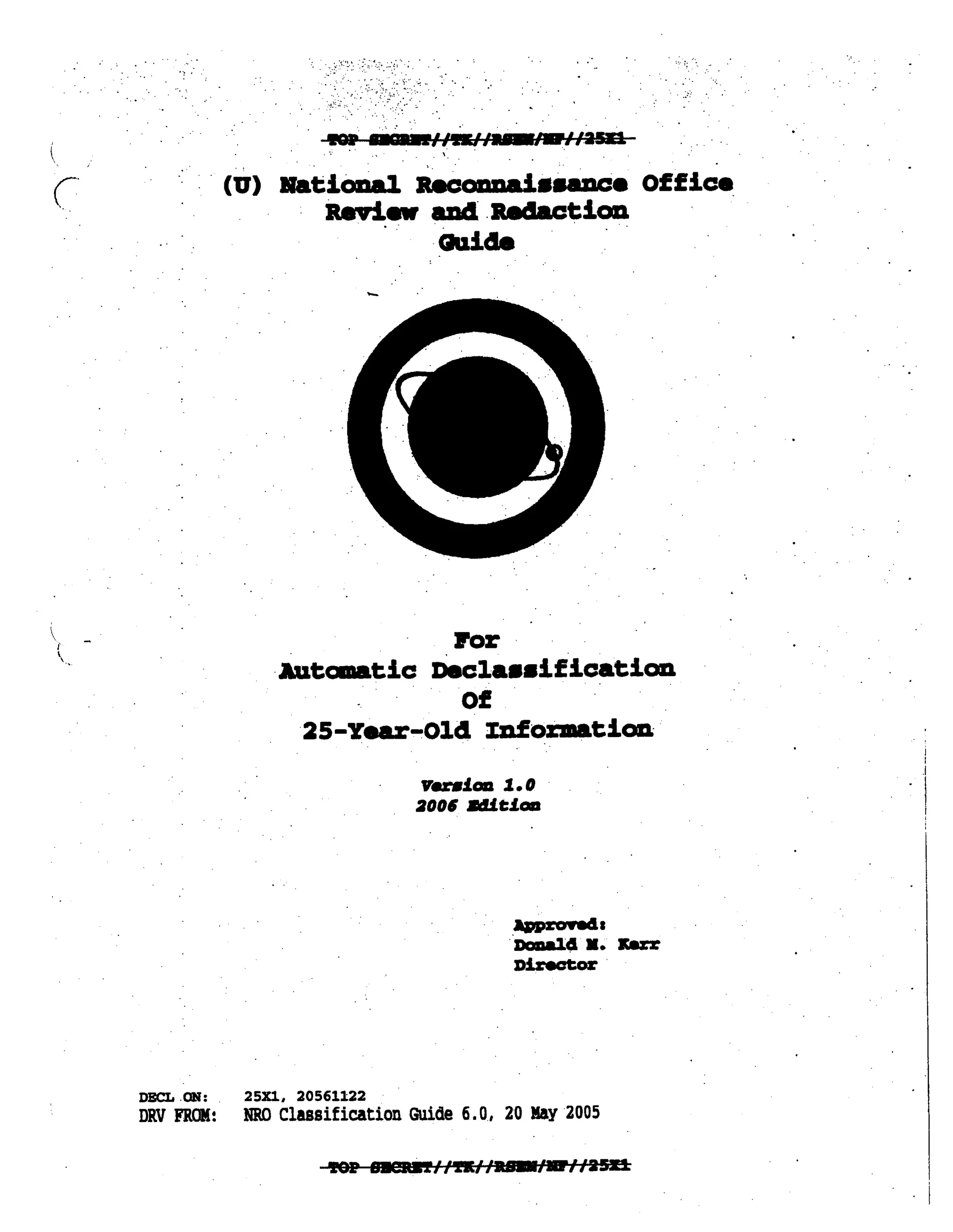 Top Secret National Reconnaissance Office declassification guideline | PDF