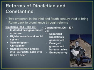 Decline and fall of rome | PPTX