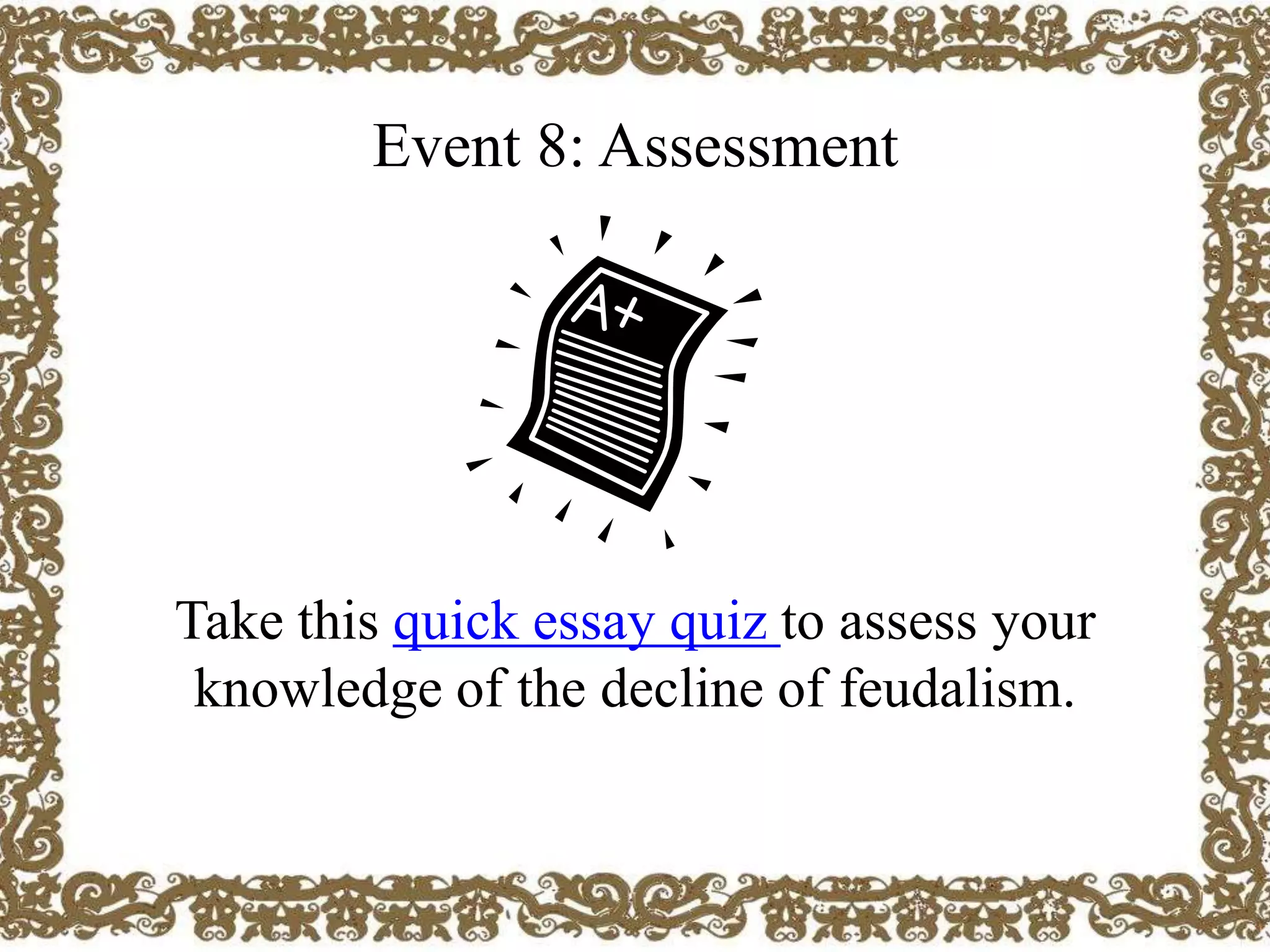 Decline of Feudalism Lesson (Gagne's 9 Events) | PPTX