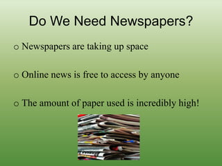 Decline of newspapers presentation | PPTX