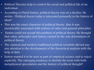 David Easton's Concept of Decline of Political Theory | PPTX