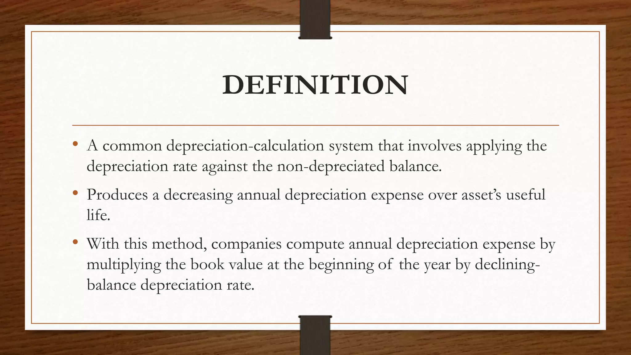Declining balance method es07 | PPTX
