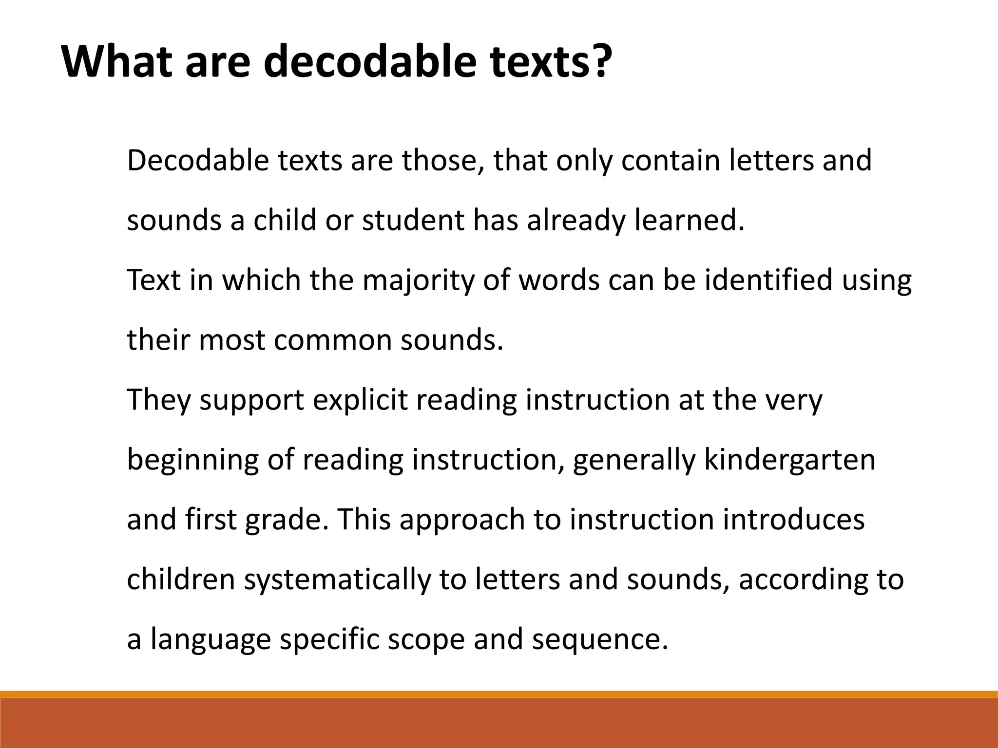 Decodable text for Early Grade learner | PPTX