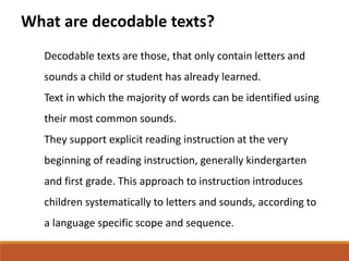 Decodable text for Early Grade learner | PPTX | Technology & Computing