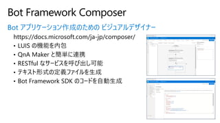 【de:code 2020】 ハンズオンで学ぶ AI ～ Bot Framework Composer + QnA Maker / Custom Vision + IoT Edge | PPT
