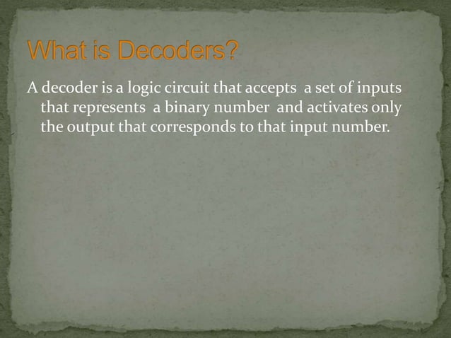 Seven Segment Decoders | PPT