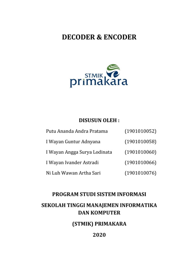 Decoder & Encoder | PDF