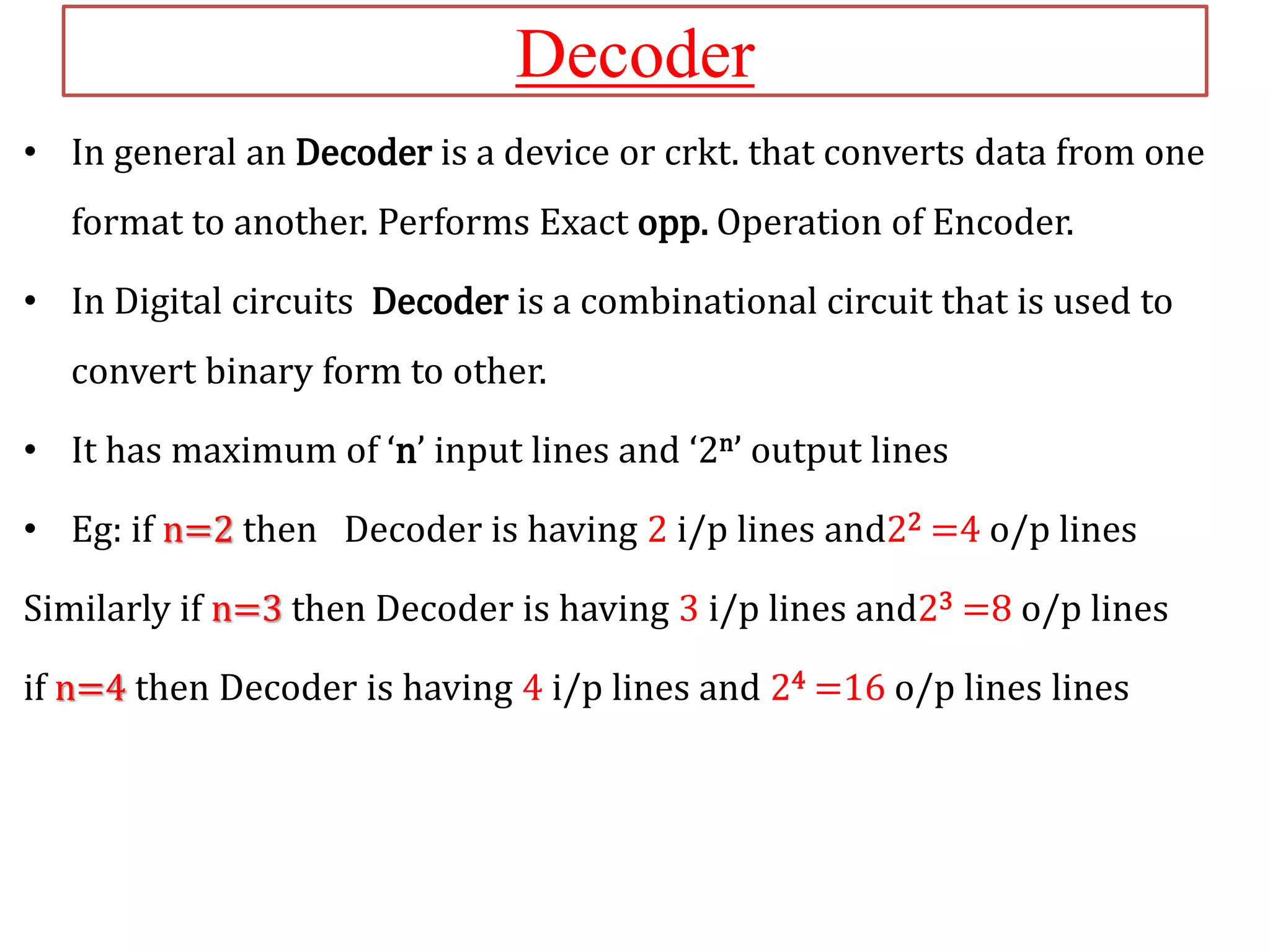Decoders in digital electronics | PPTX