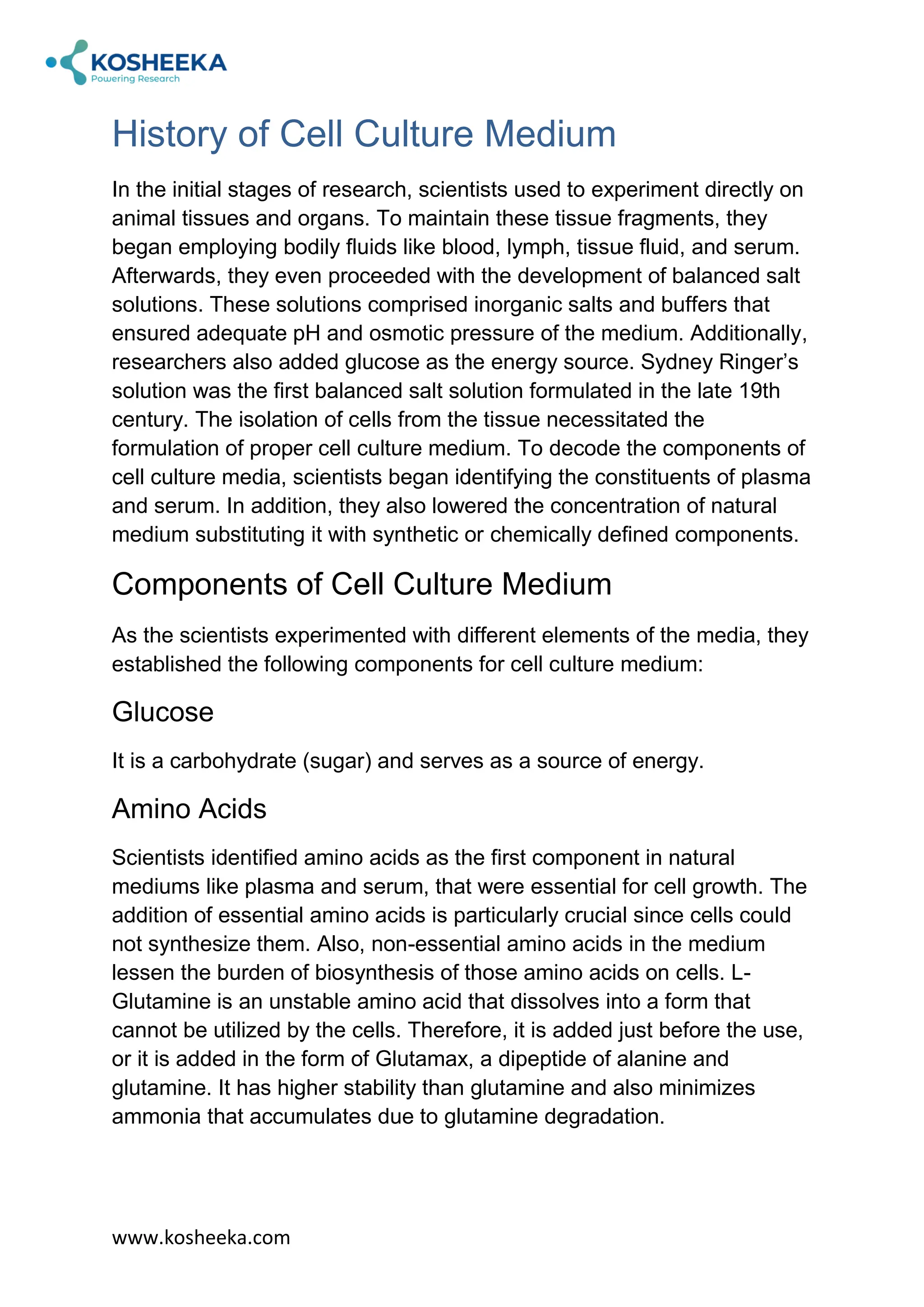 Decoding Cell Culture: Evolution, Components & Media Optimization | PDF