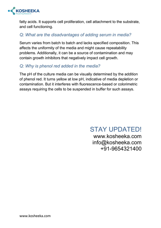 Decoding Cell Culture: Evolution, Components & Media Optimization | PDF