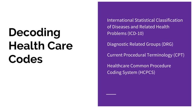 Decoding healthcare codes: ICD-10, DRG, CPT, HCPCS | PDF | Health ...