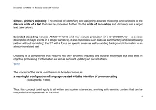 Decoding Japanese part 1 draft ver1. | PDF