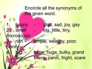 Decoding meaning using synonyms and antonyms | PPT