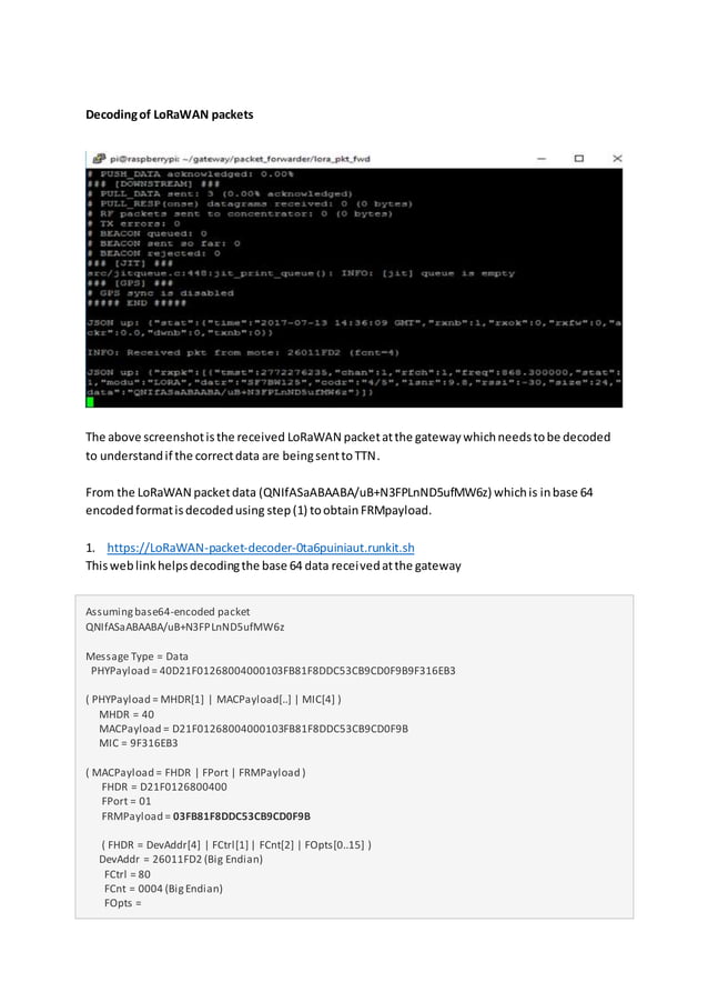 Decoding LoRaWAN Packet | DOCX | Computer Networking | Computing