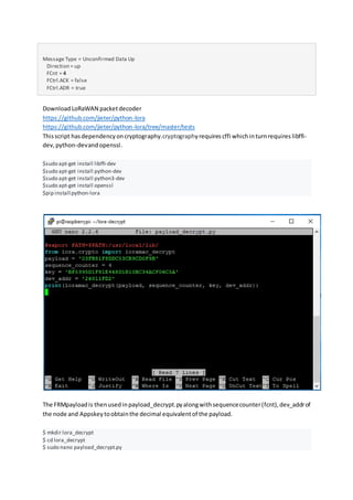 Decoding LoRaWAN Packet | DOCX | Computer Networking | Computing