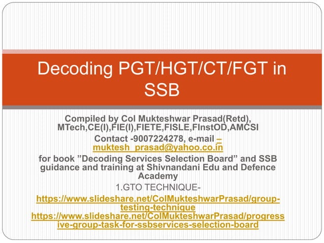 Decoding PGT HGT CT and FGT in SSB | PPTX | Science