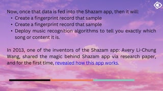 Decoding Shazam: How does music recognition work with Shazam app? | PPTX | Digital Audio ...