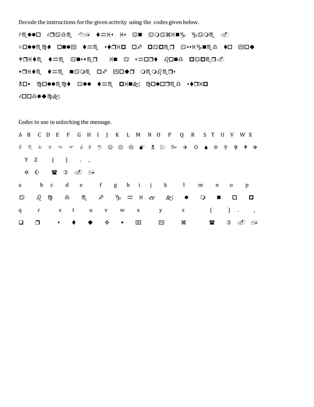 Decoding sheet | PDF