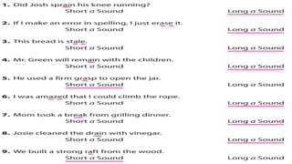Decoding Short and long a.pptx short and long a | PPT