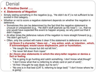 Decoding tat 10 the defense mechanism manual part1(denial) | PPTX