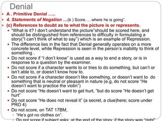 Decoding tat 10 the defense mechanism manual part1(denial) | PPTX