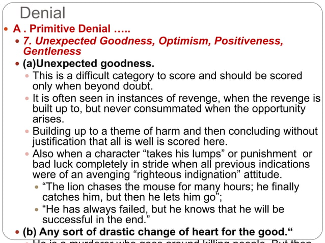 Decoding tat 10 the defense mechanism manual part1(denial) | PPTX