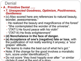 Decoding tat 10 the defense mechanism manual part1(denial) | PPTX