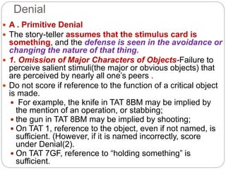 Decoding tat 10 the defense mechanism manual part1(denial) | PPTX