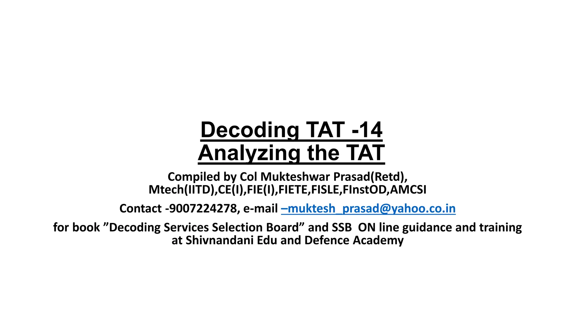 Decoding tat 14- Interpretation of TAT A Method | PPTX