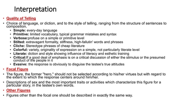 Decoding tat 14- Interpretation of TAT A Method | PPTX